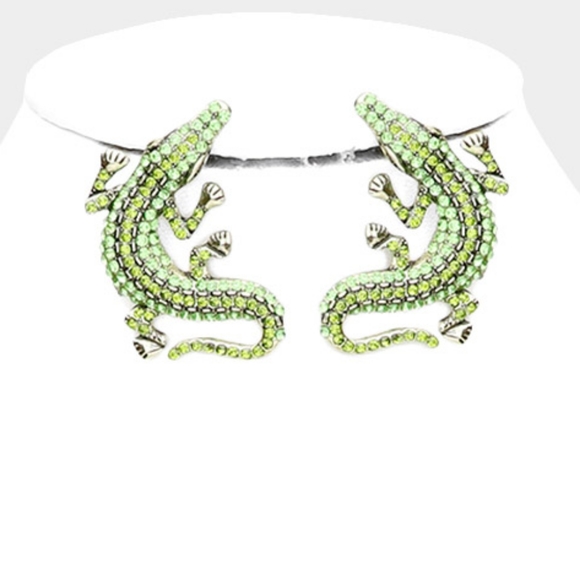 iFashionBox | Jewelry | Green Crystal Double Alligator Necklace ...